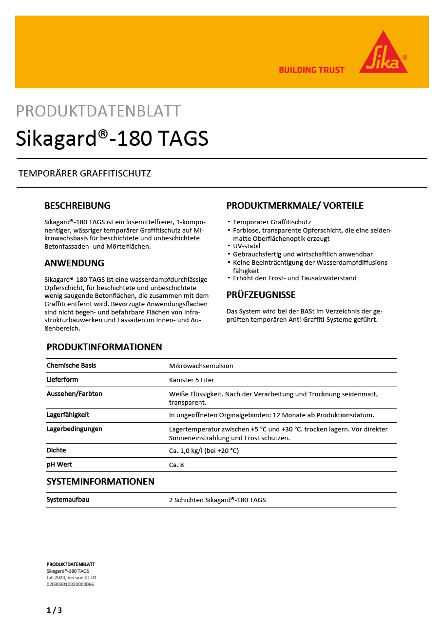 Produktdatenblätter